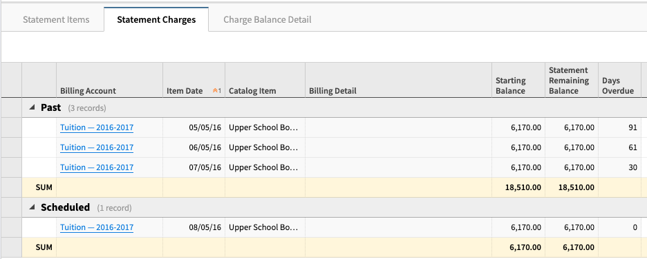 Billing Statement Record Overview