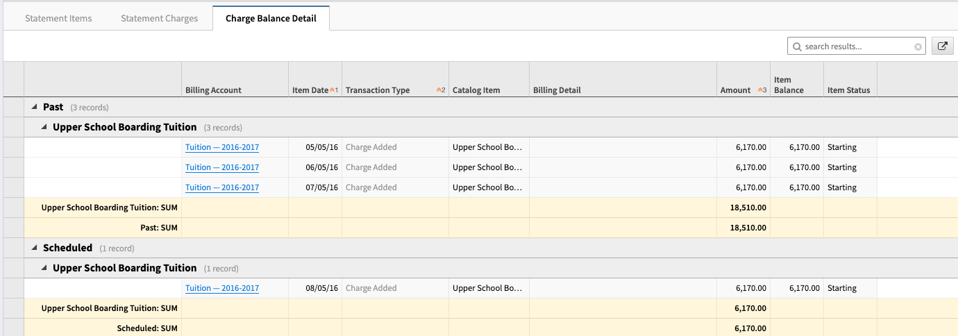 Billing Statement Record Overview