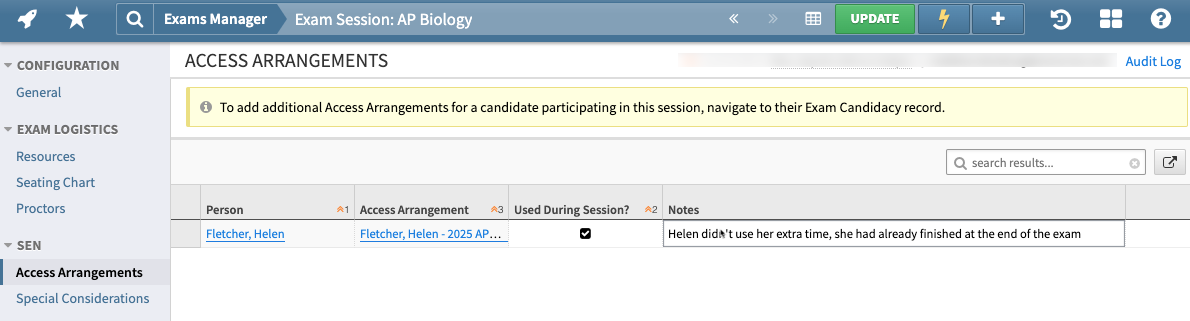 Set up Exam Manager: Exam Sessions